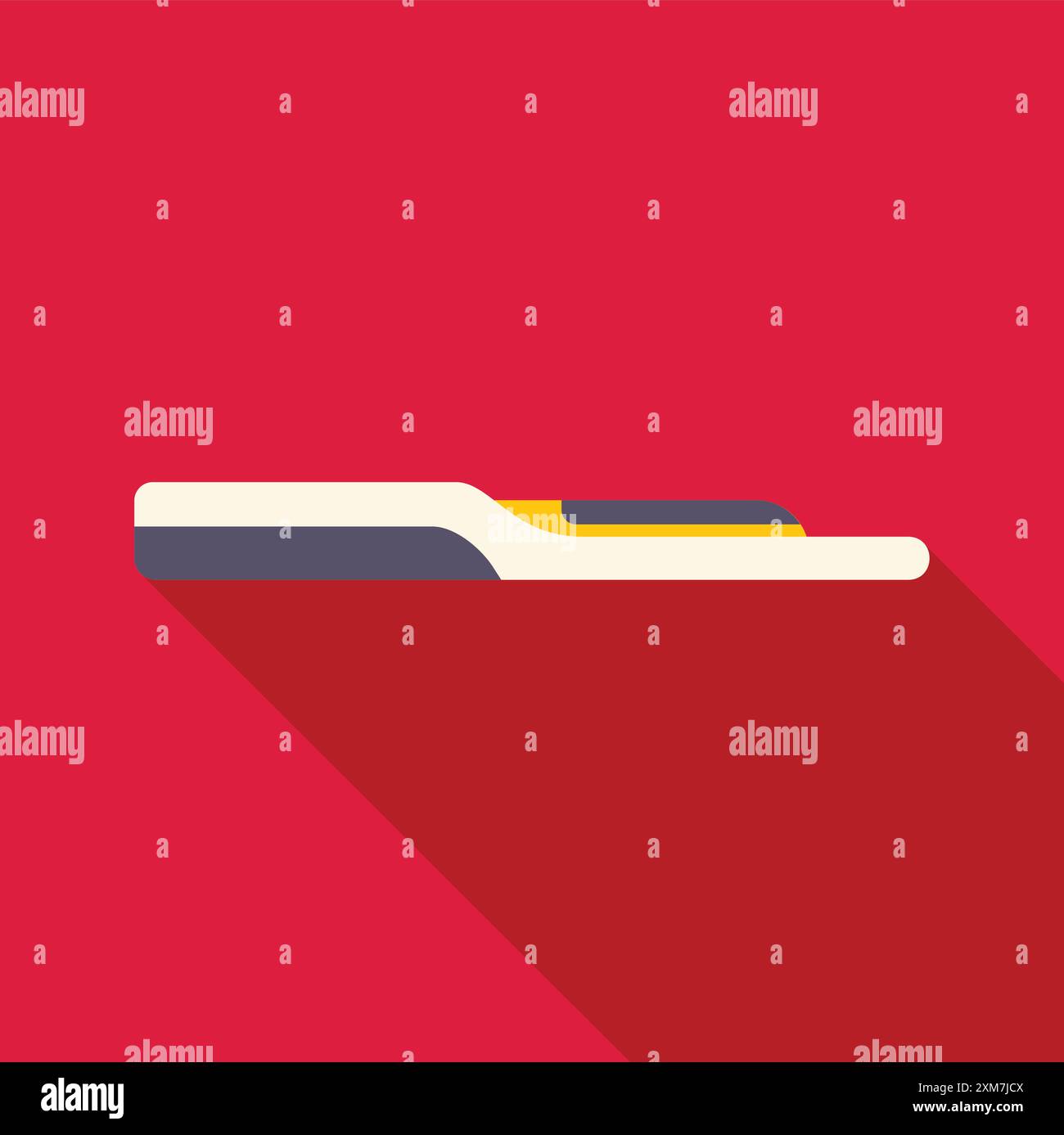 Minimalist flat design icon of a modern high speed train approaching a ...