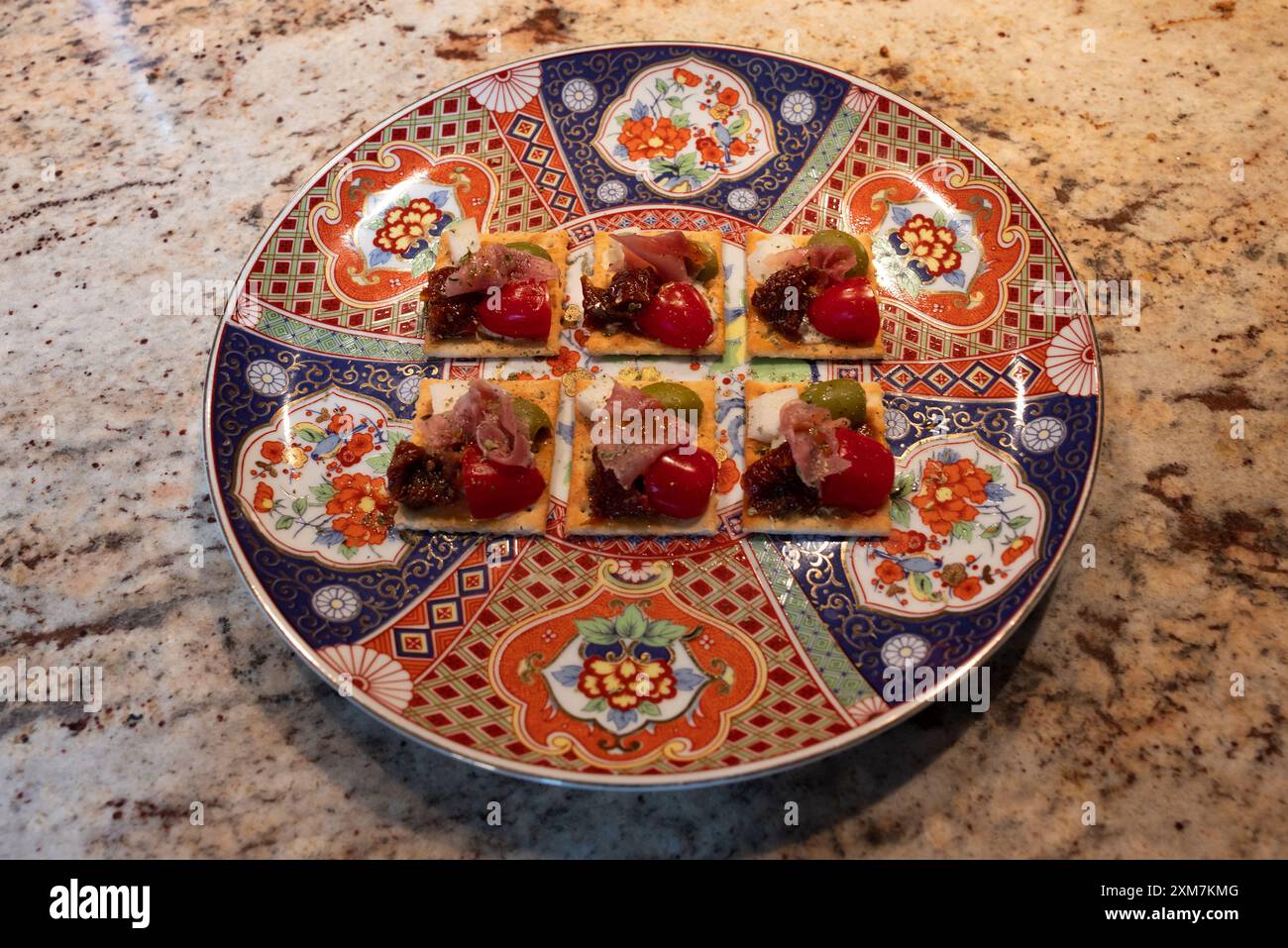 Selection of homemade snack appetizers with fresh italian ingredients ...