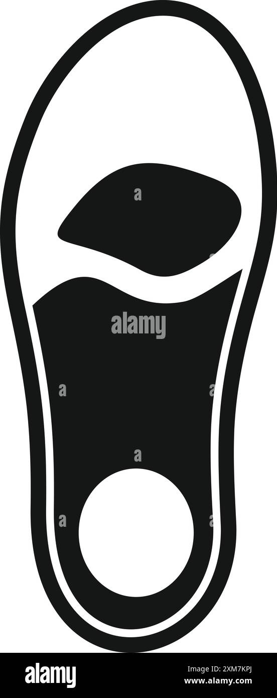Orthopedic insole showing top view icon in simple style on a white ...