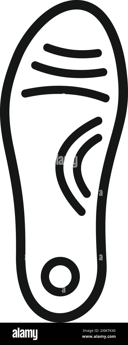Simple line icon of an orthopedic insole, promoting foot health and ...