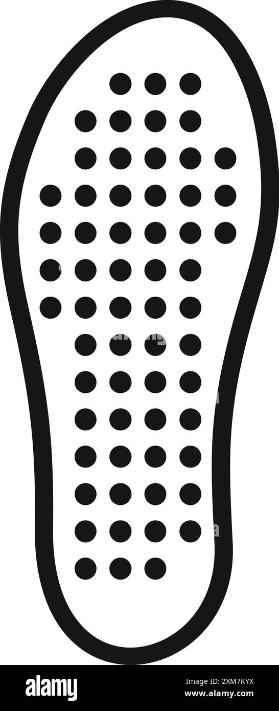 Simple icon depicting an orthopedic insole, highlighting its features ...