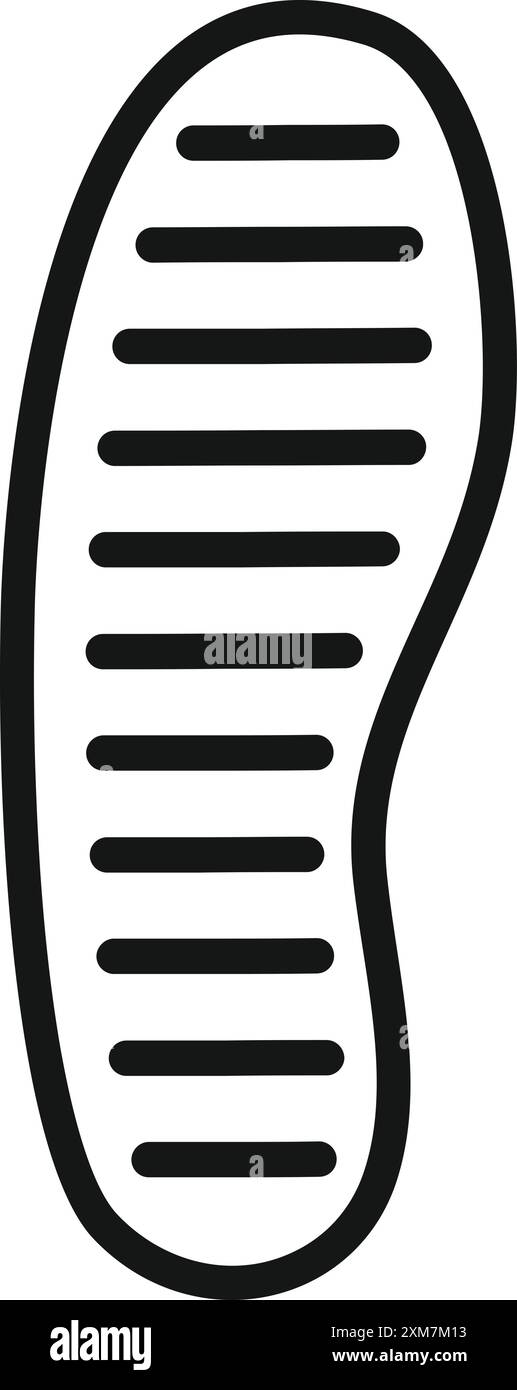 Black outline of a shoe sole, highlighting the tread pattern for grip ...