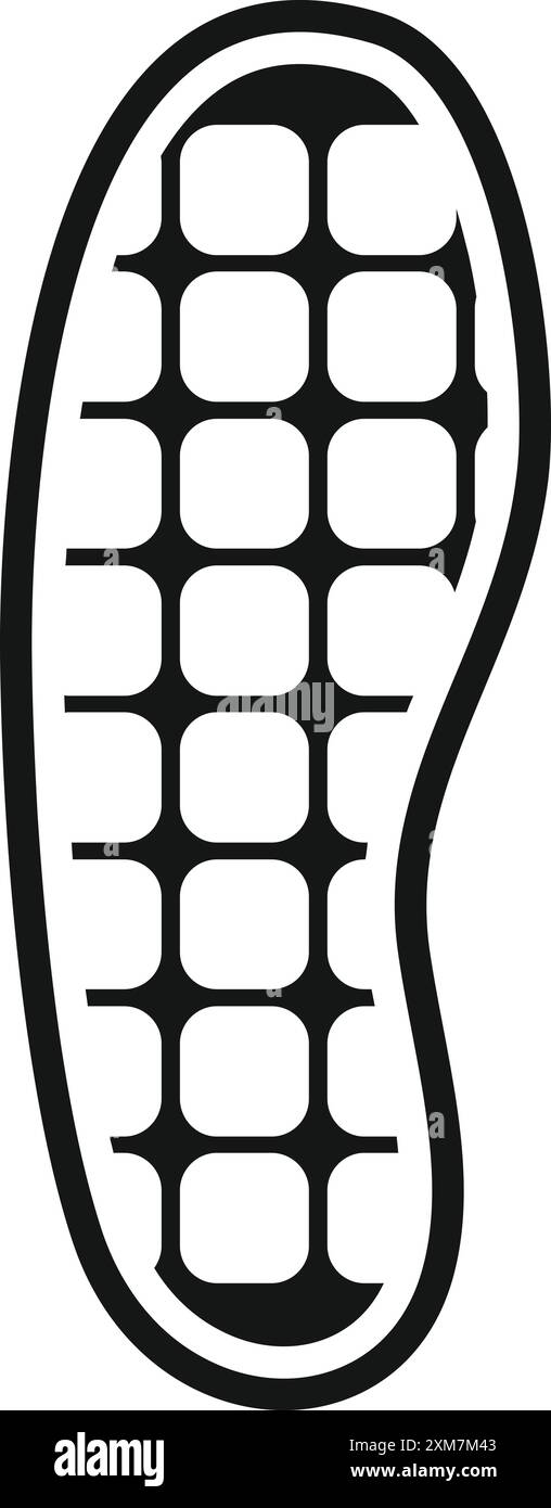 Black and white silhouette of a footprint with a tread pattern made of rectangles Stock Vector ...
