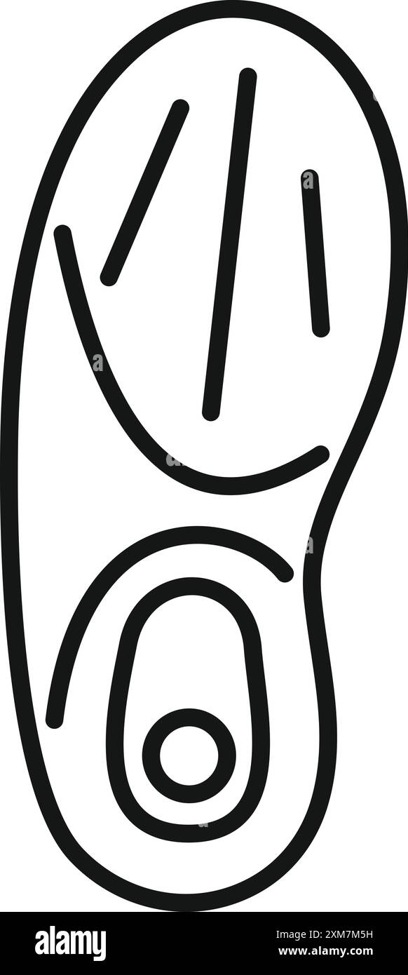 Simple line icon representing an orthopedic insole, designed to provide ...