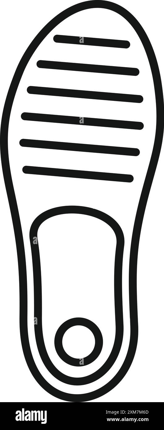 Simple line icon of an orthopedic insole with arch support, designed to ...