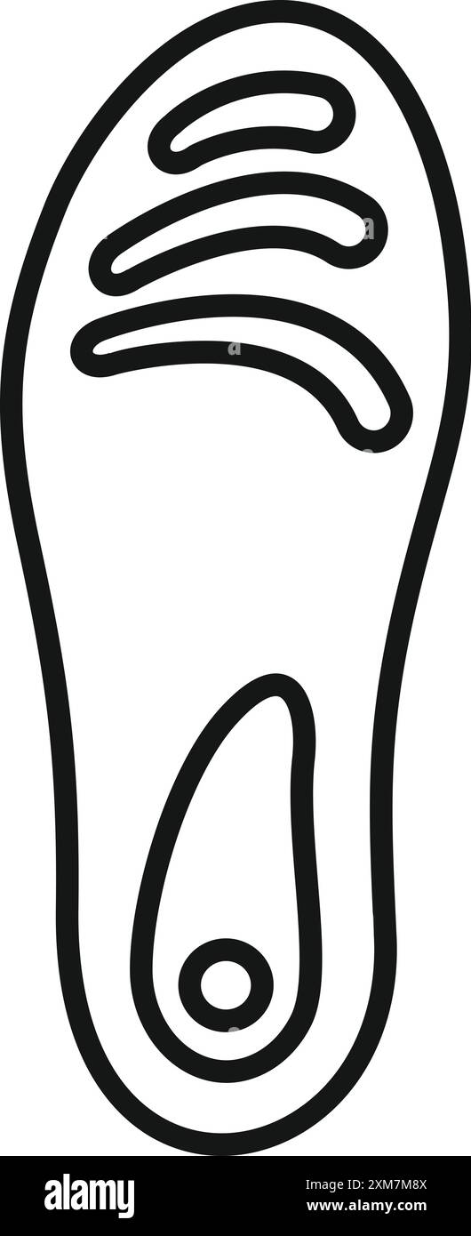 Line drawing of an orthopedic insole, highlighting its features for ...