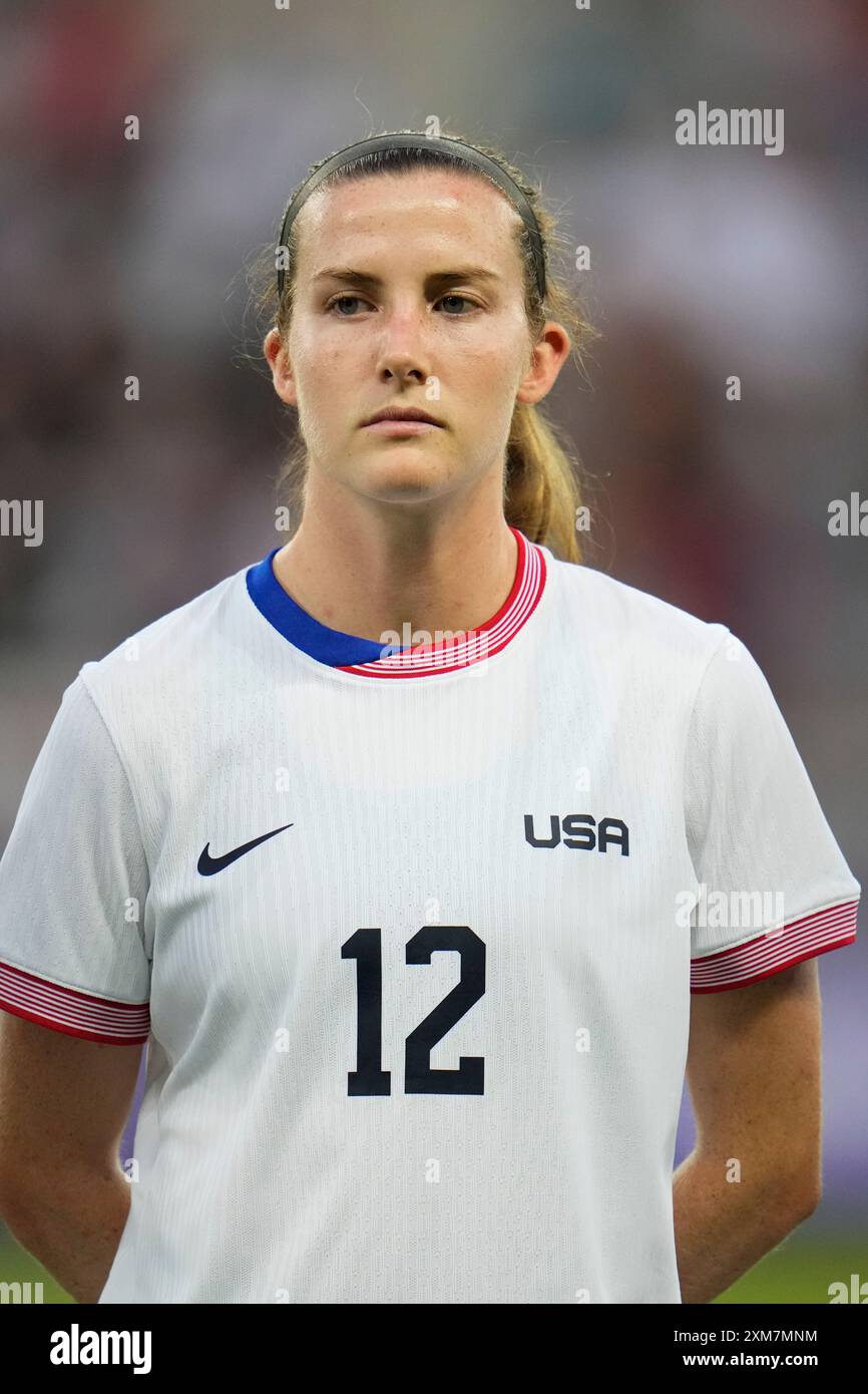 United States' Tierna Davidson looks on during the playing of the ...
