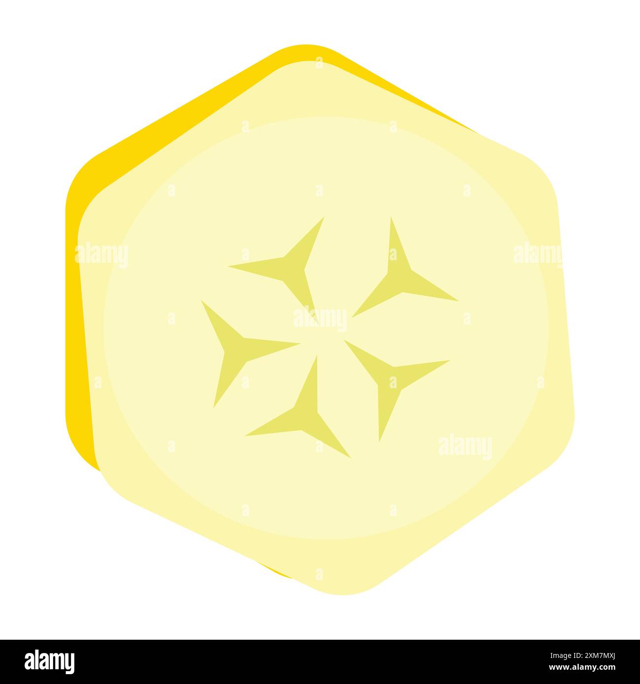 Banana slices illustration of various sizes and angles. Chopped banana ...