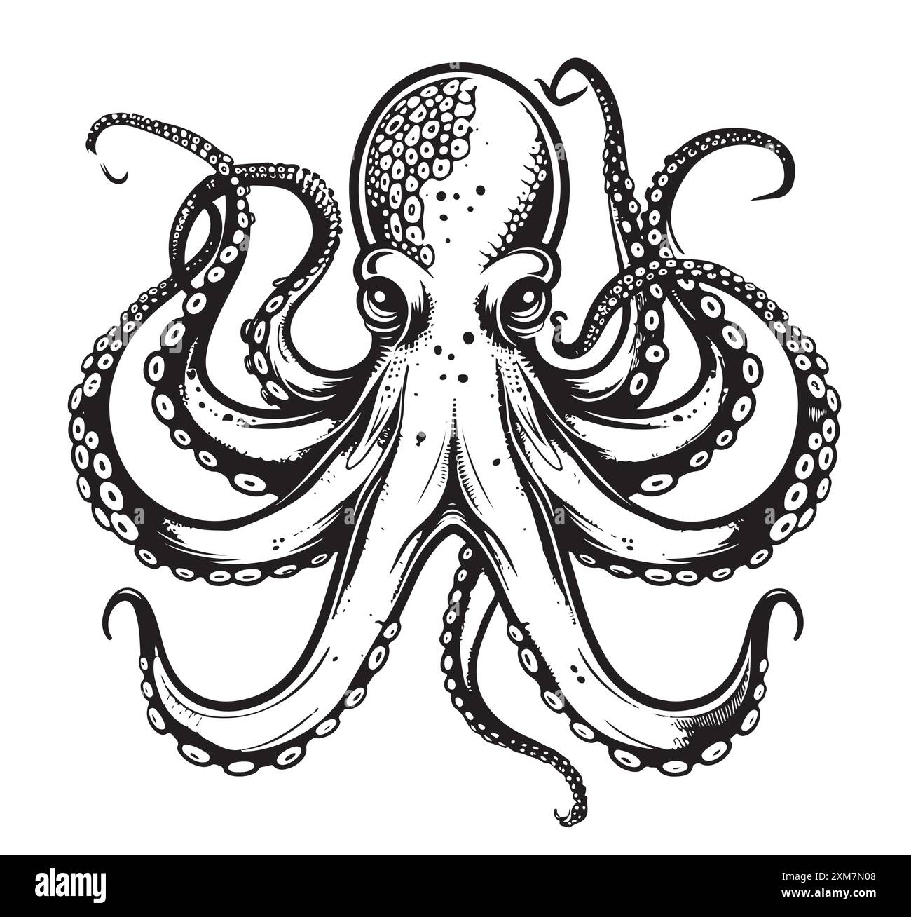 Octopus cartoon Black and White Stock Photos & Images - Alamy