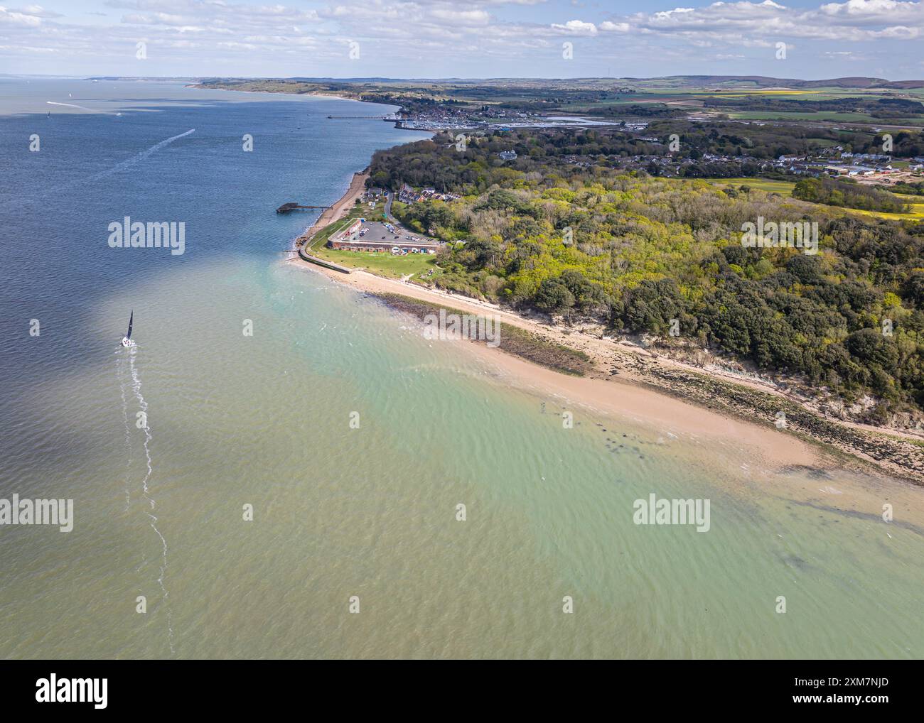 Fort Victoria Country Park, Isle of Wight with Yarmouth in the ...