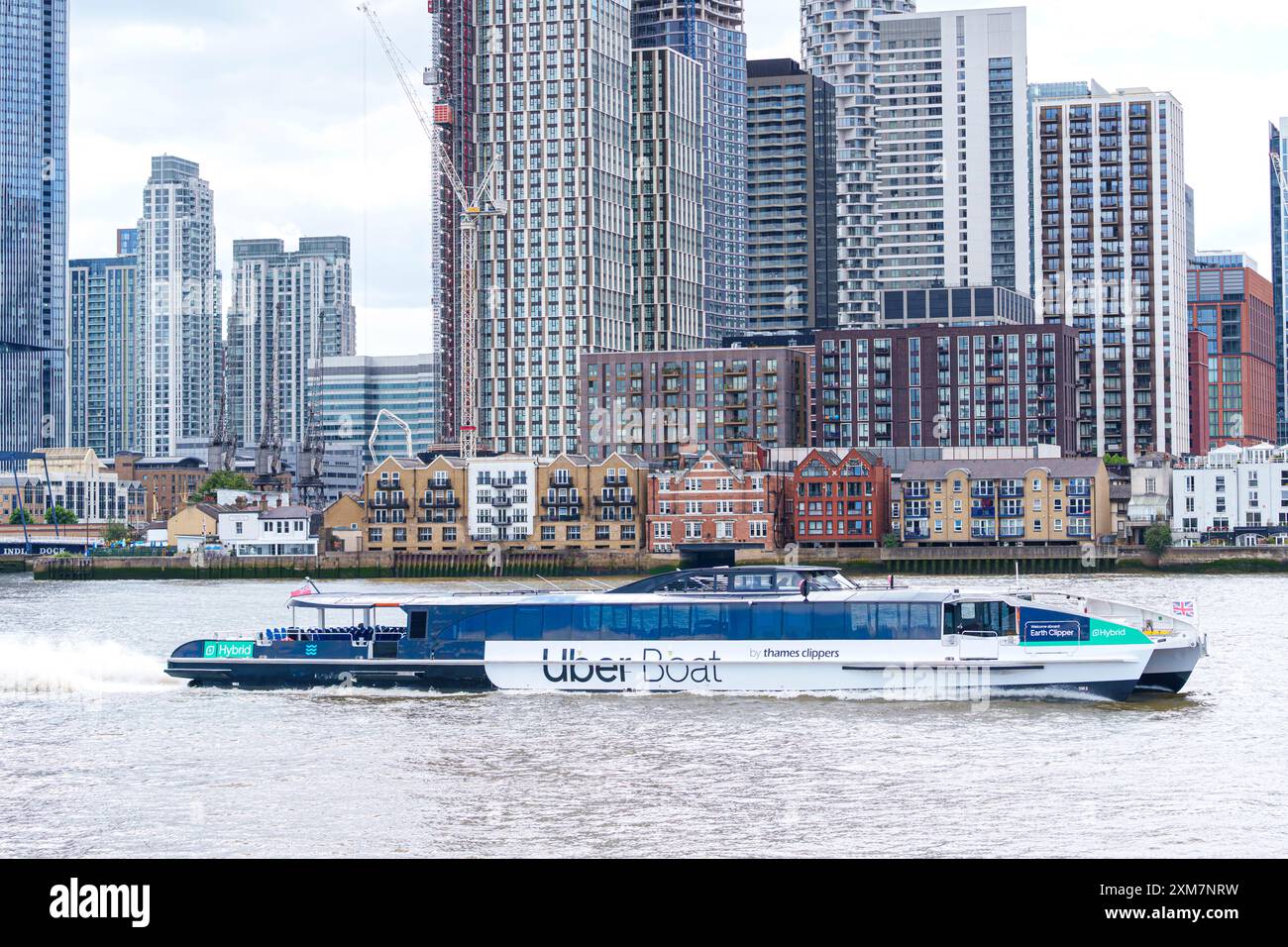 London Uber boat, Thames Clipper, River taxi on the River Thames ...
