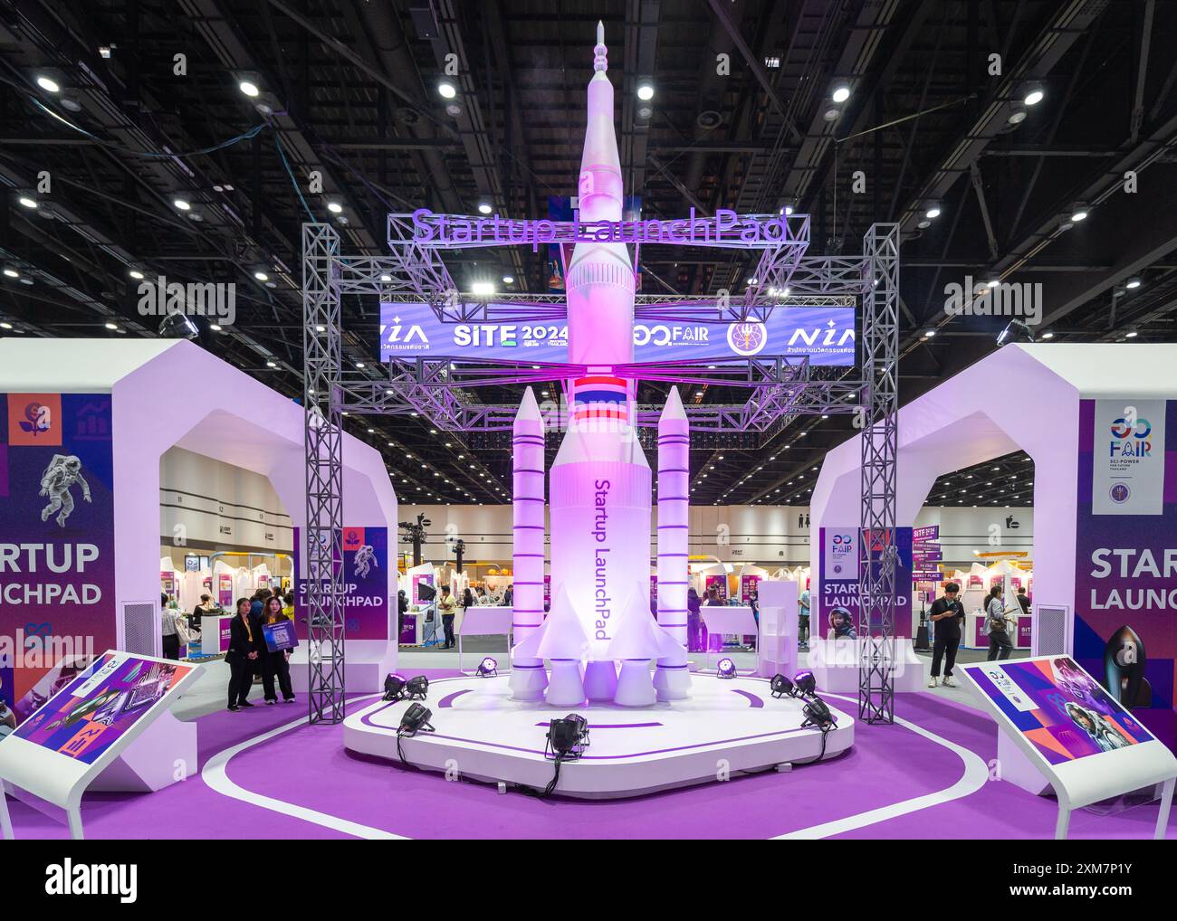General view of the booth of the Startup Launch Pad with a Thai space ...