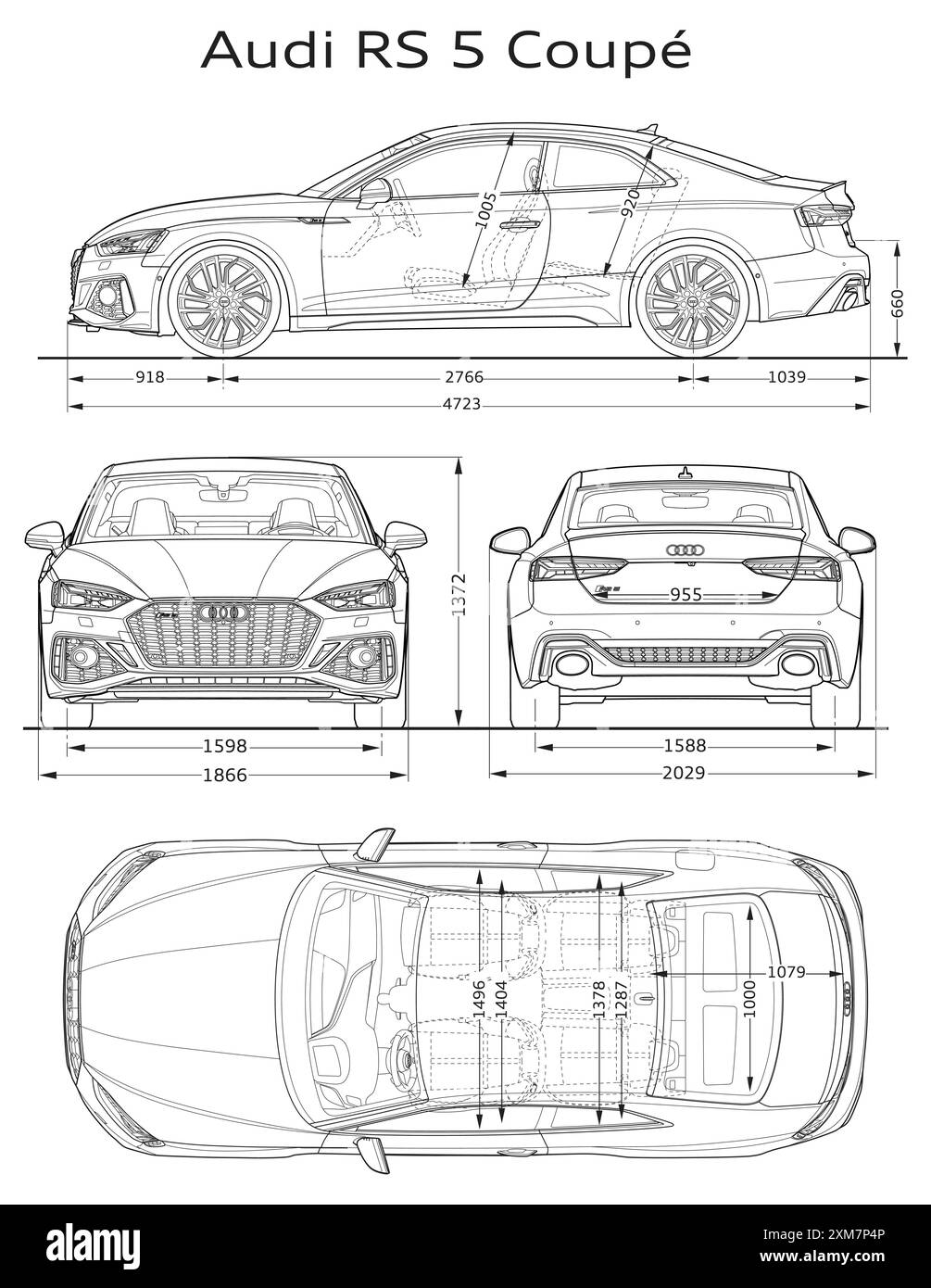Audi RS5 Coupe 2024 car blueprint Stock Vector Image & Art - Alamy