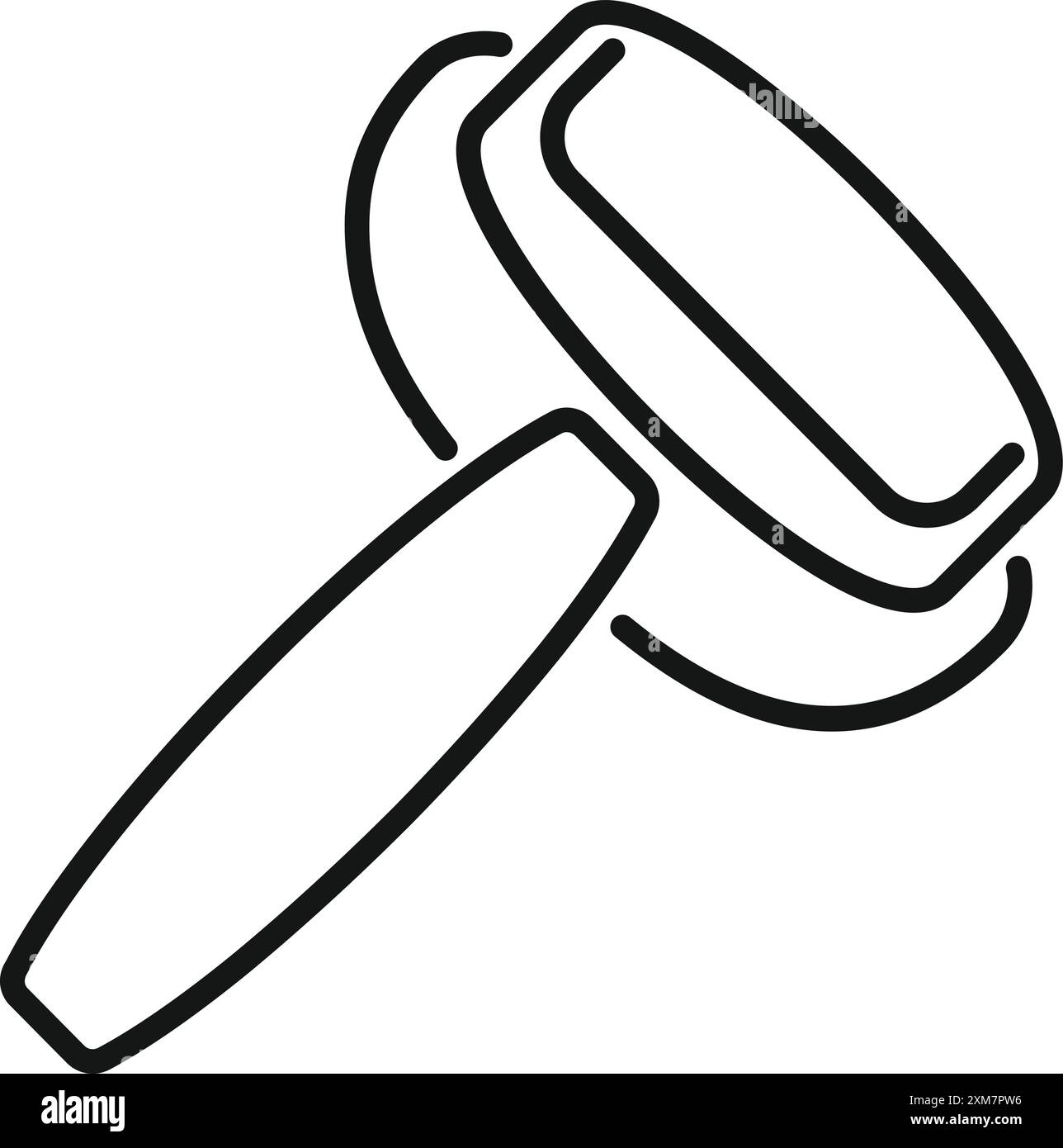 Line art icon of a judge hammer striking a surface, perfect for topics ...