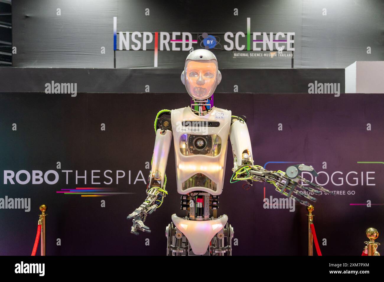 A robot is seen on display at the booth of Inspired by Science by the ...