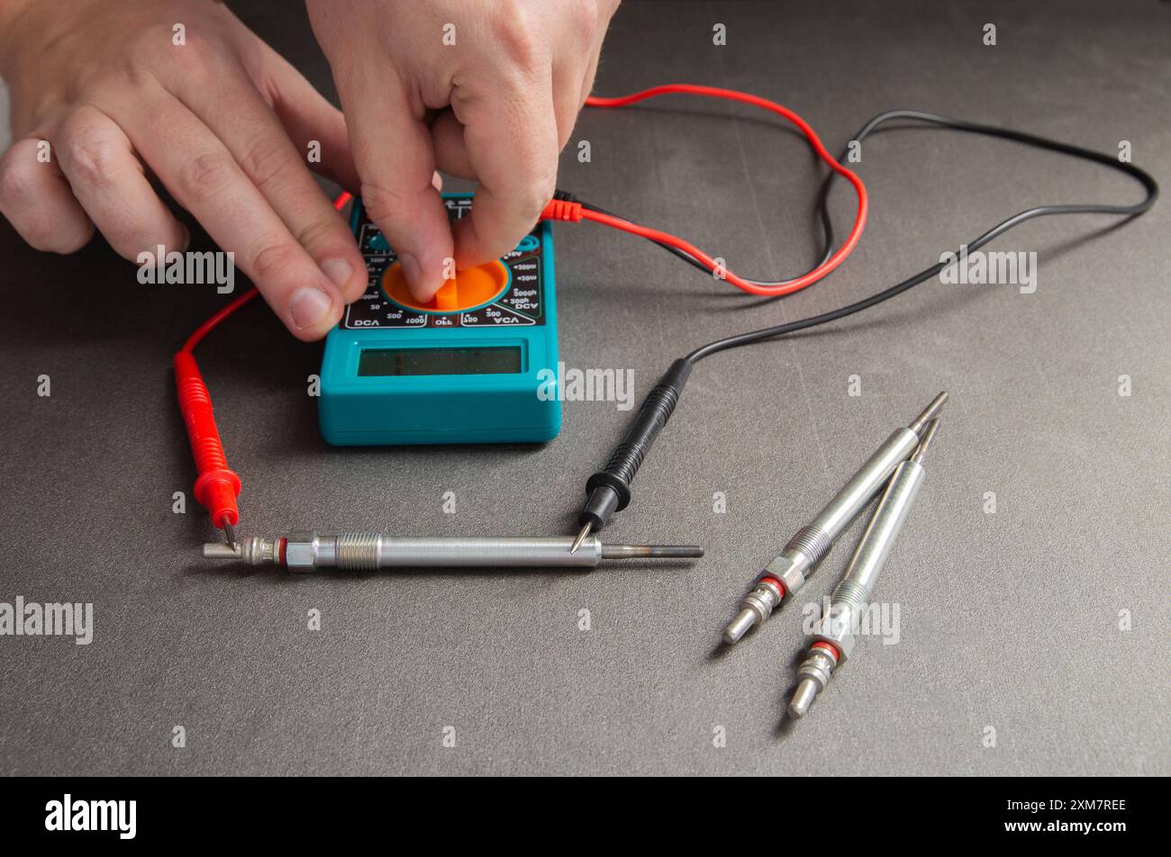 Checking the serviceability of the glow plug with a multimeter. Glow ...