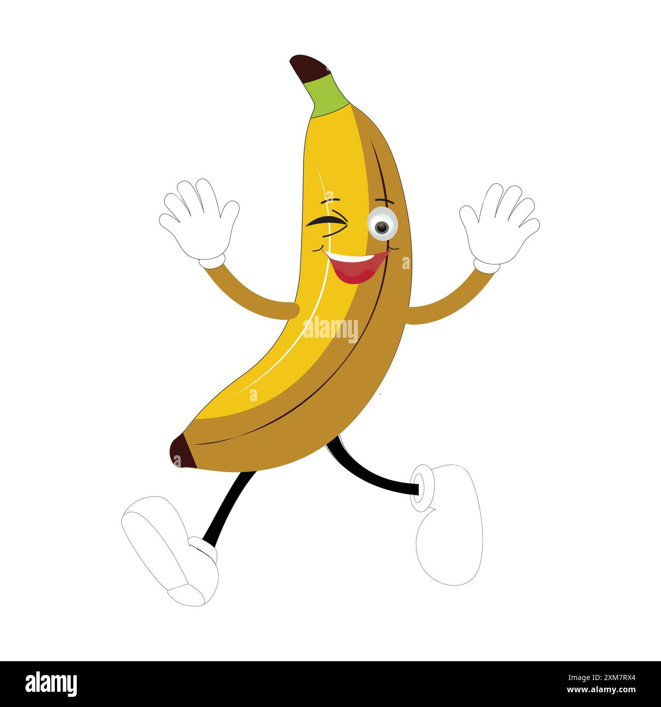 Banana mascot cartoon character, fruit cartoon character emoticon Cartoon happy banana mascot ...