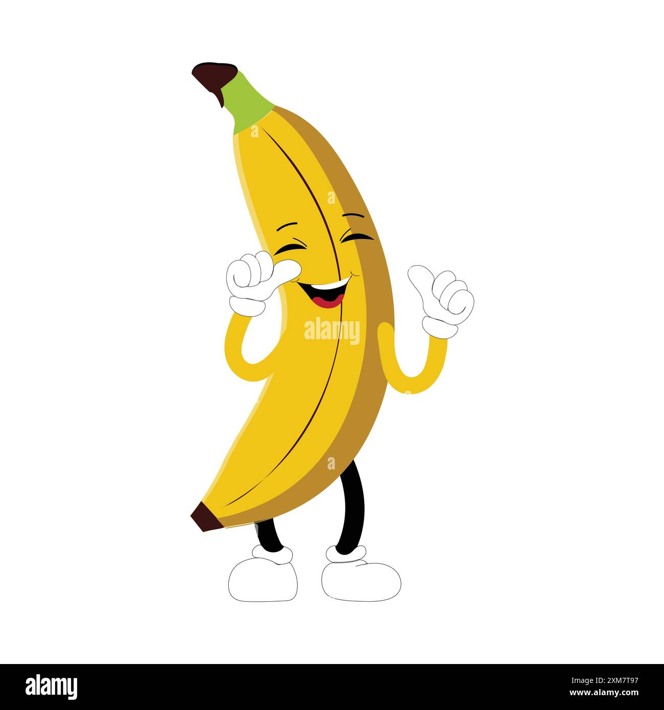 Banana mascot cartoon character, fruit cartoon character emoticon Cartoon happy banana mascot ...