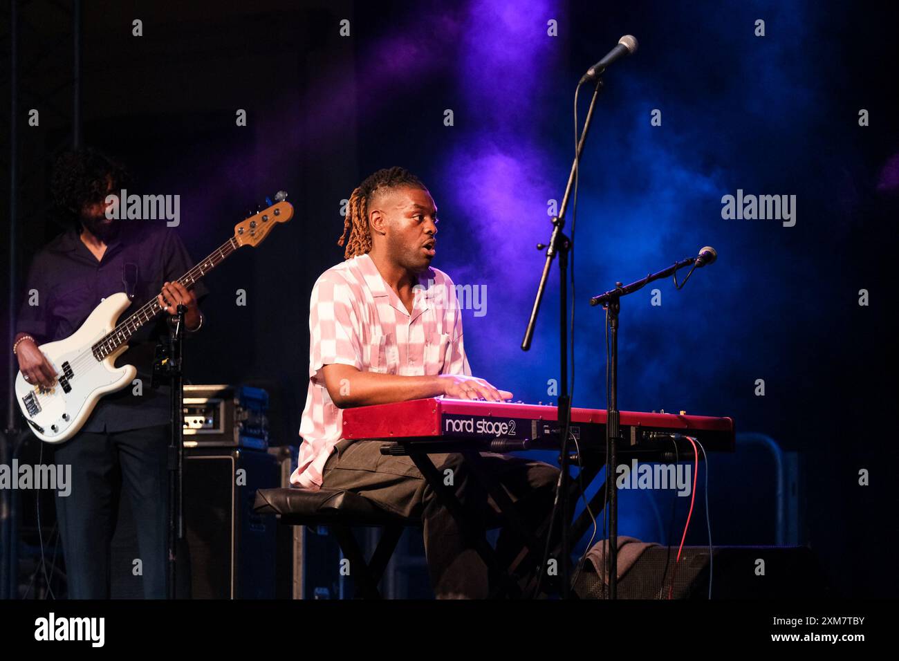 English jazz musician, Ashley Henry performs live on stage during the ...