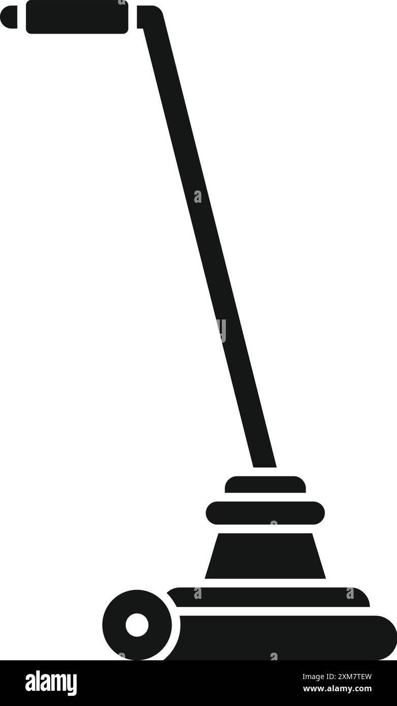 Simple vector of a manual lawn mower pushing forward with one wheel and ...