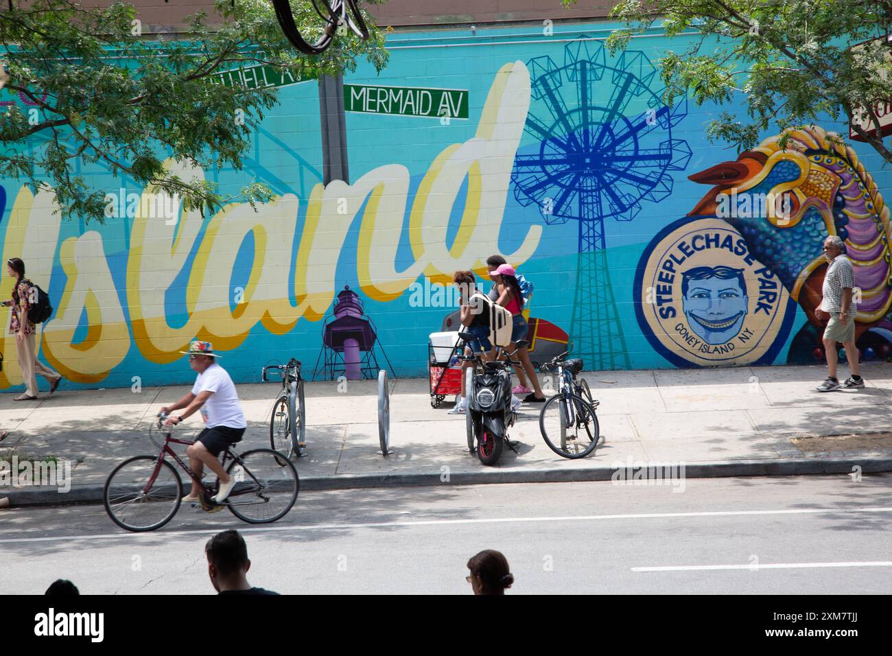 Street outside the Stillwell Avenue Subway Station at Coney Island ...