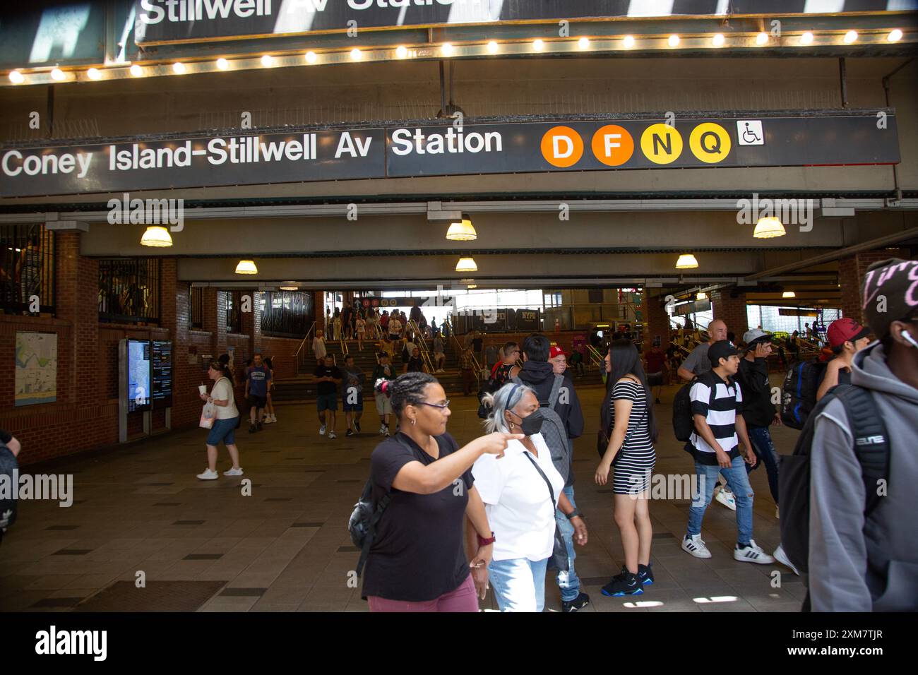 Entrance to the always busy Stillwell Avenue Subway Station at Coney ...
