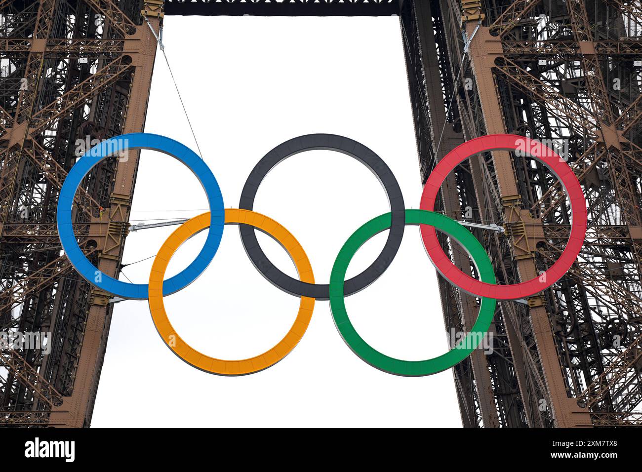 General view of the olympics rings before the opening ceremony at ...