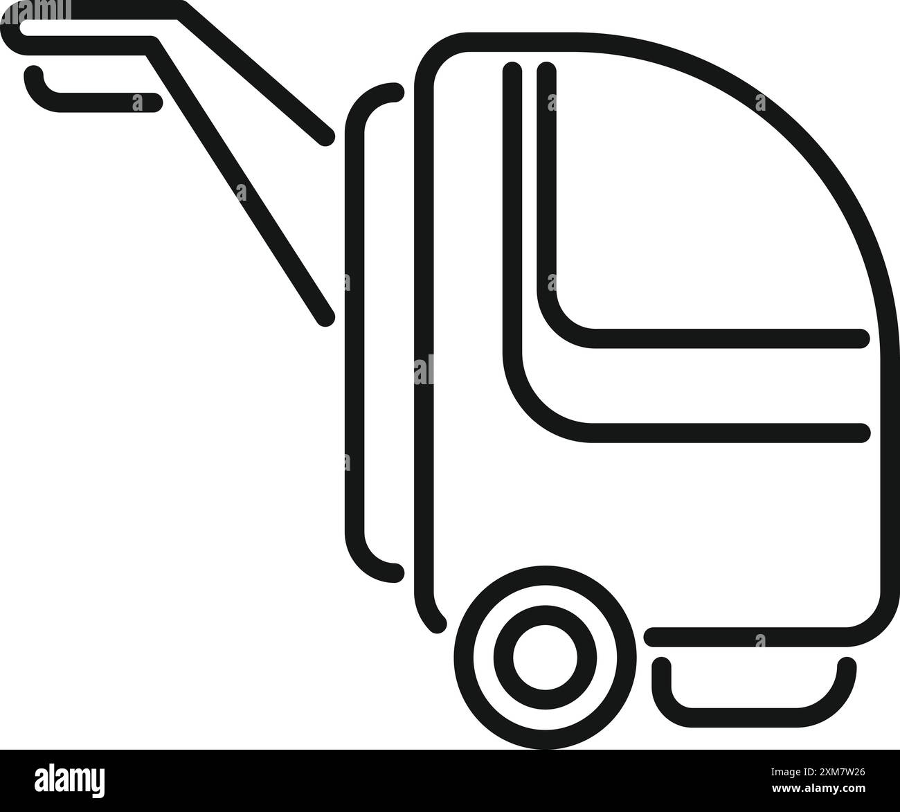 Simple line icon of a baggage handling cart used in airport terminals ...
