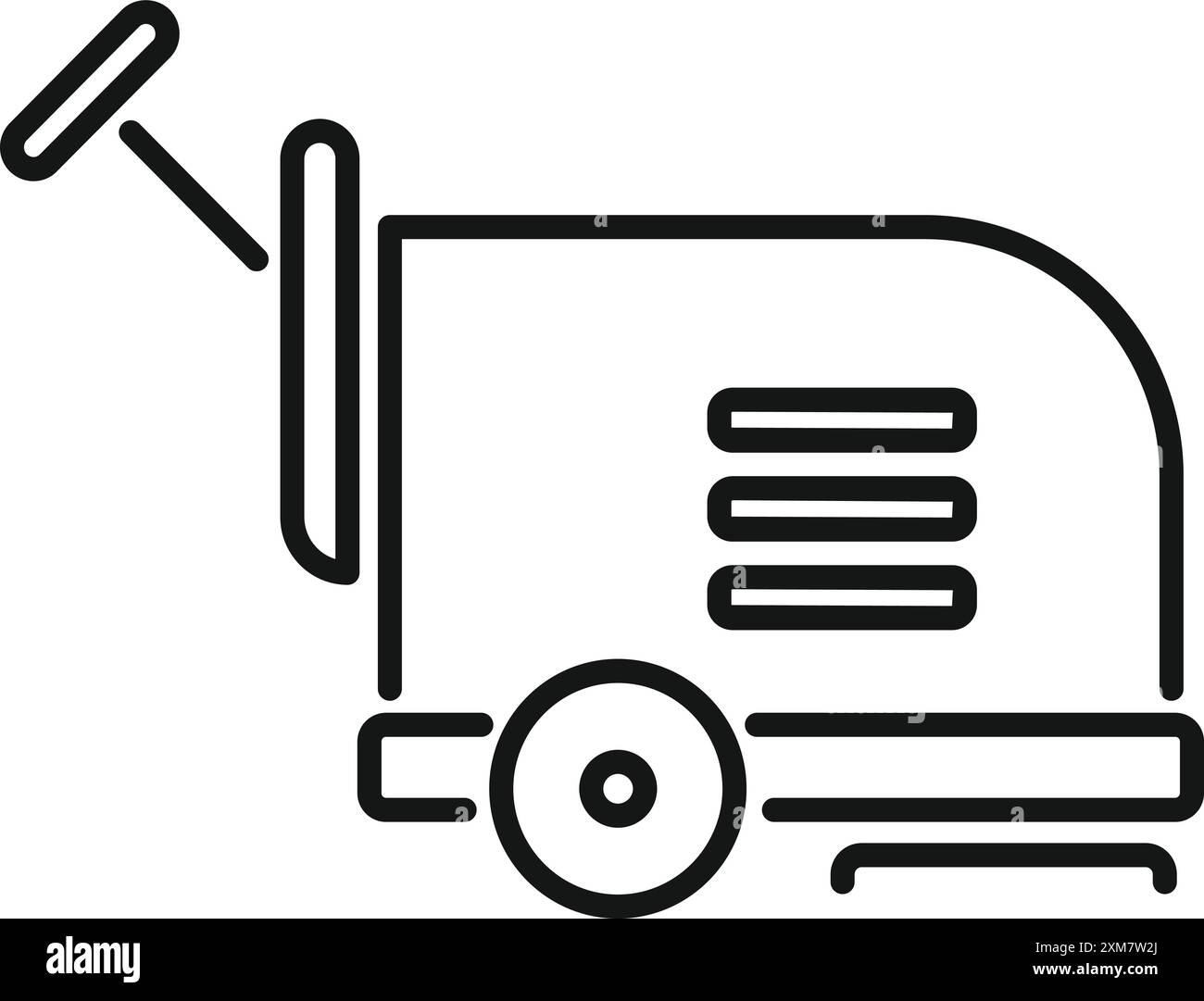 Professional polishing machine cleaning and buffing floor icon outline ...