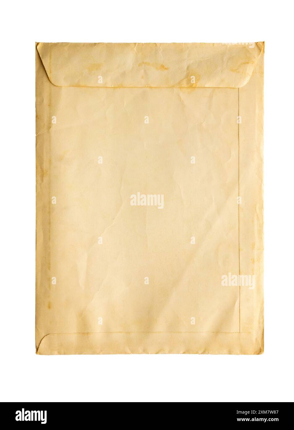 Old vintage paper sheet envelope texture isolated on white background ...