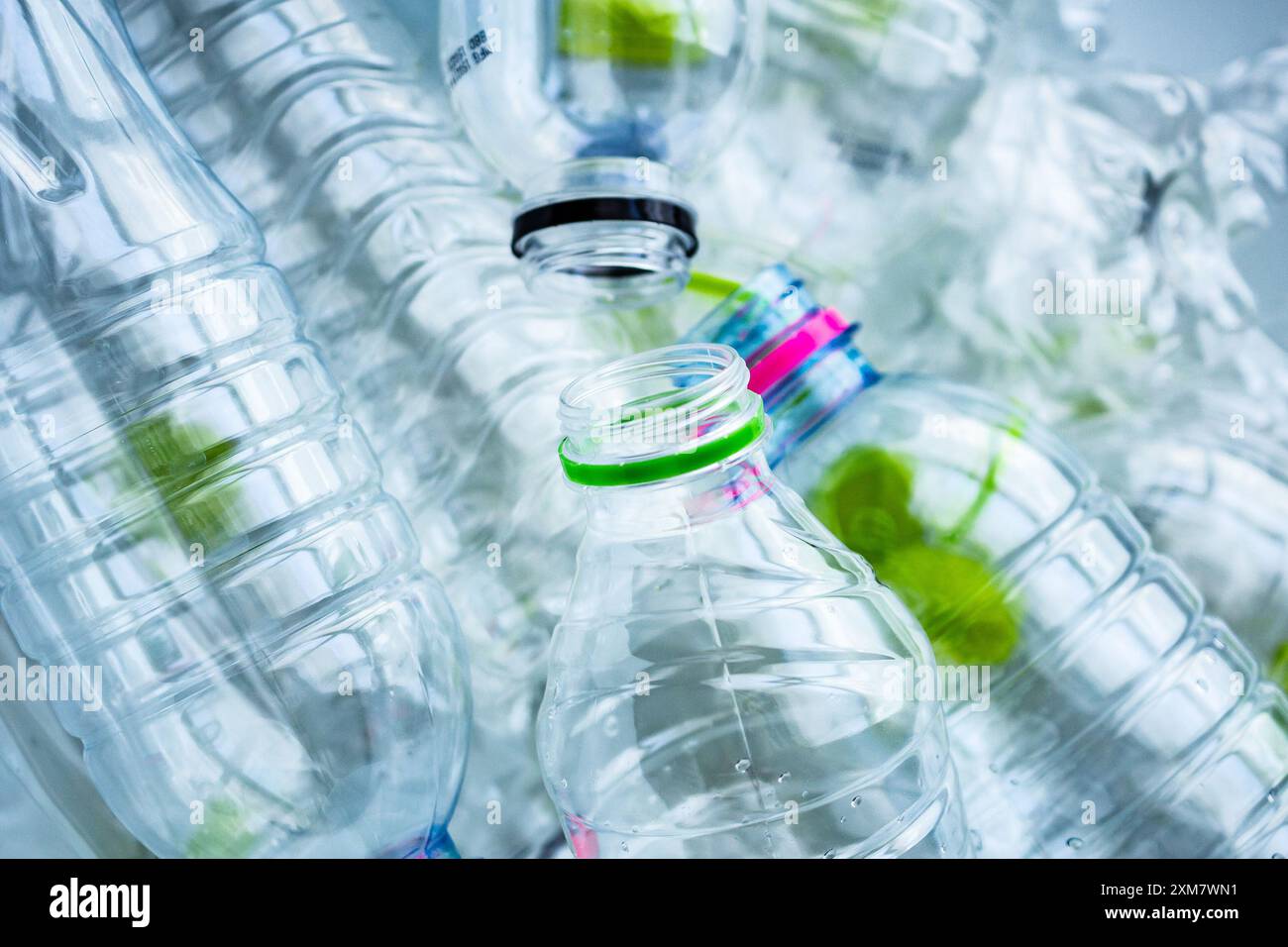 plastic bottles recycling background concept Stock Photo - Alamy