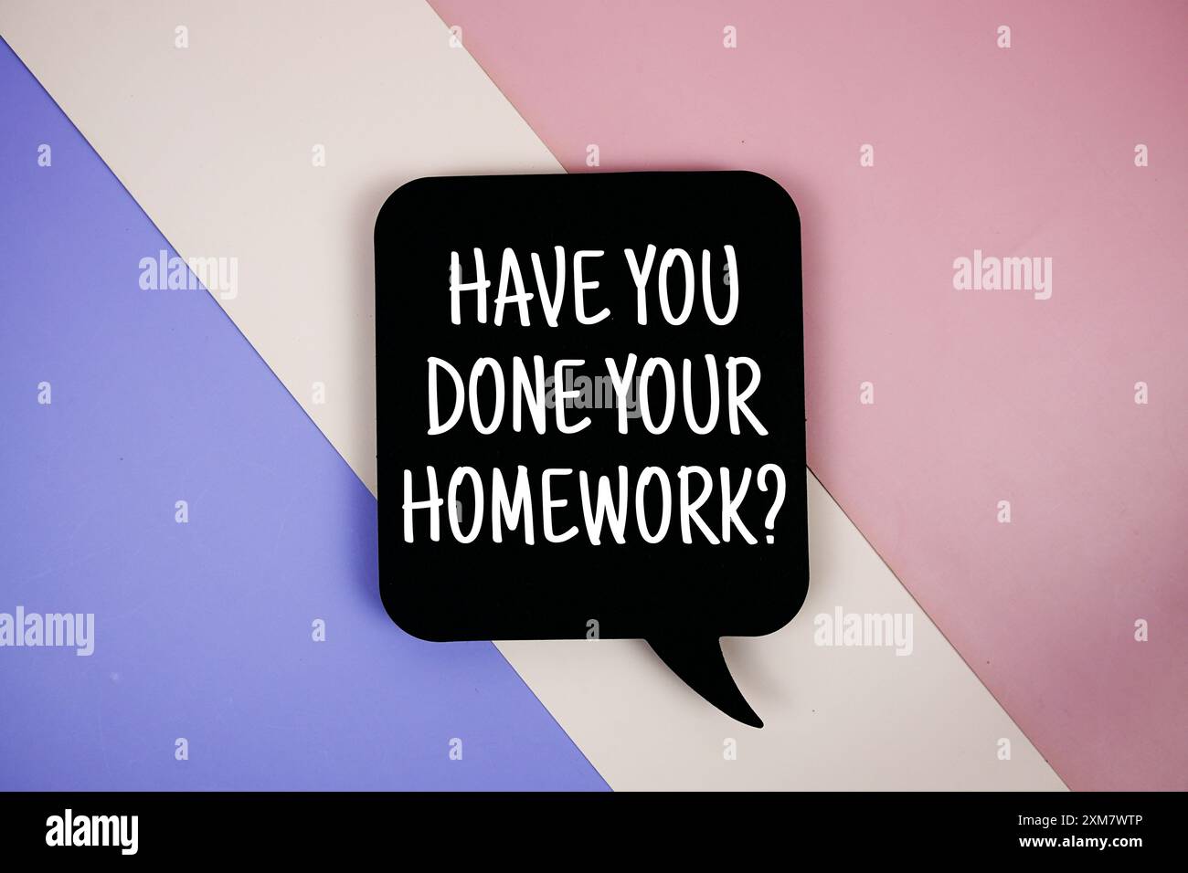 Have You Done Your Homework? text on speech bubble top view on purple ...
