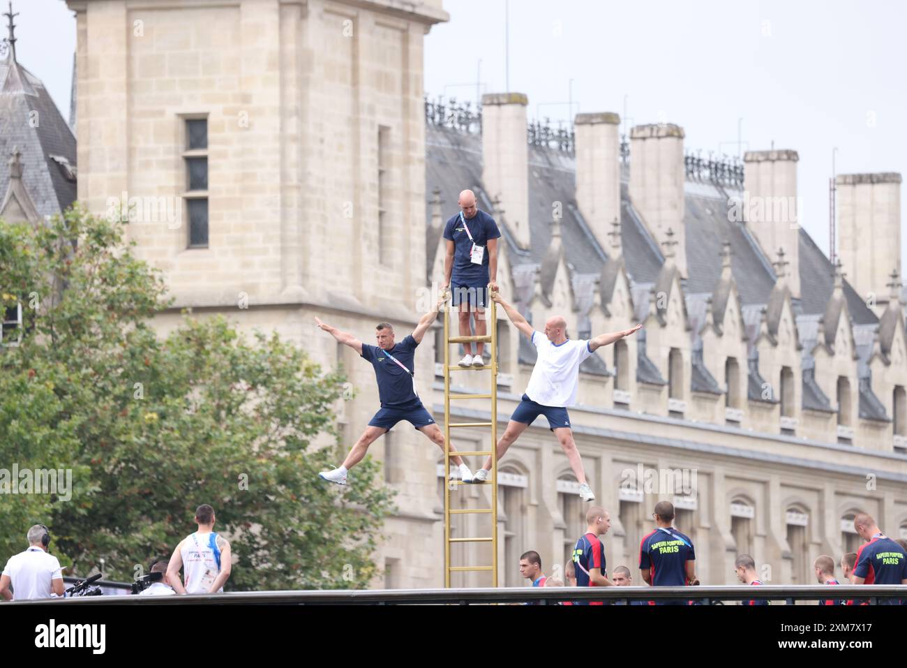 Paris olympics opening ceremonies acrobats hi-res stock photography and ...