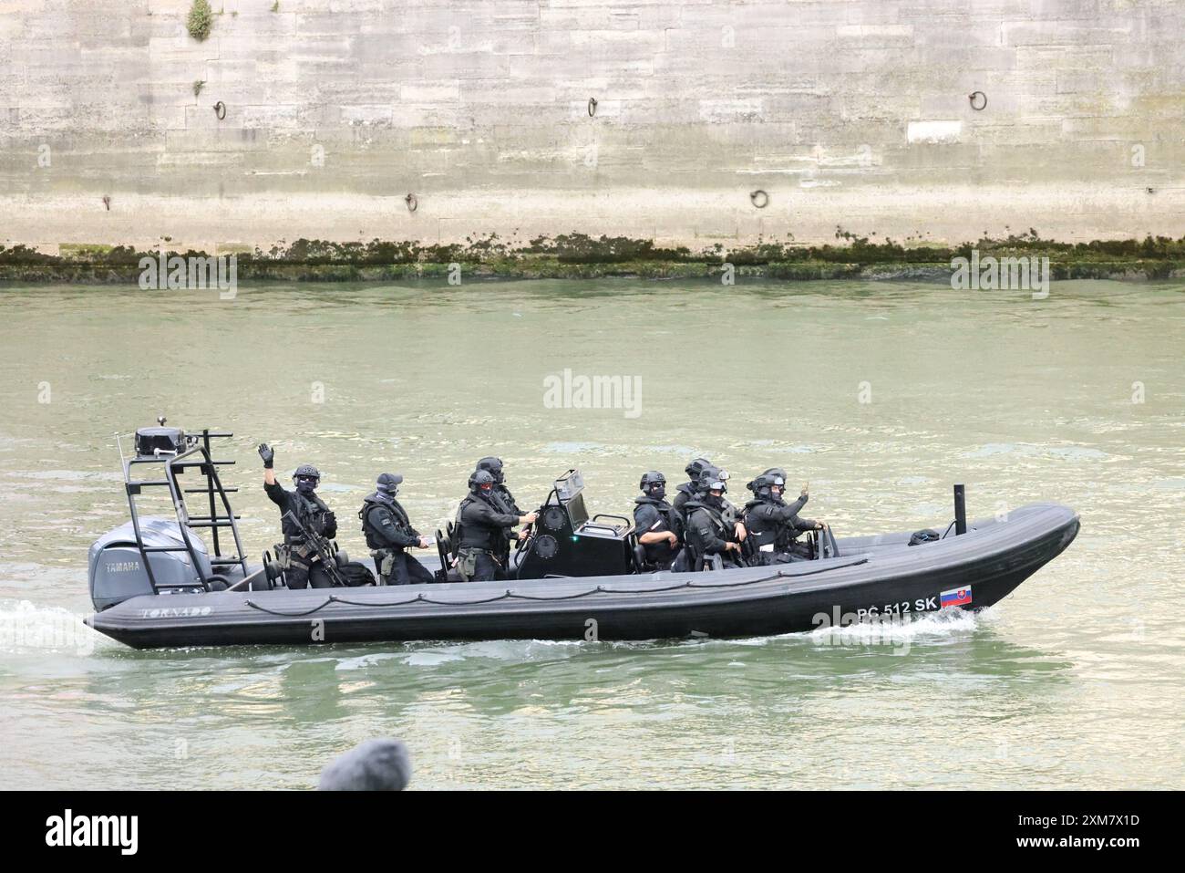 Paris, France. 26th July, 2024. Pre Opening Ceremonies. Police in ...