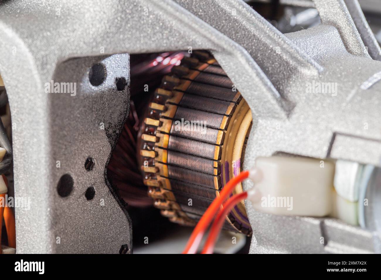 Copper electric motor rotor, commutator motor spare part Stock Photo ...