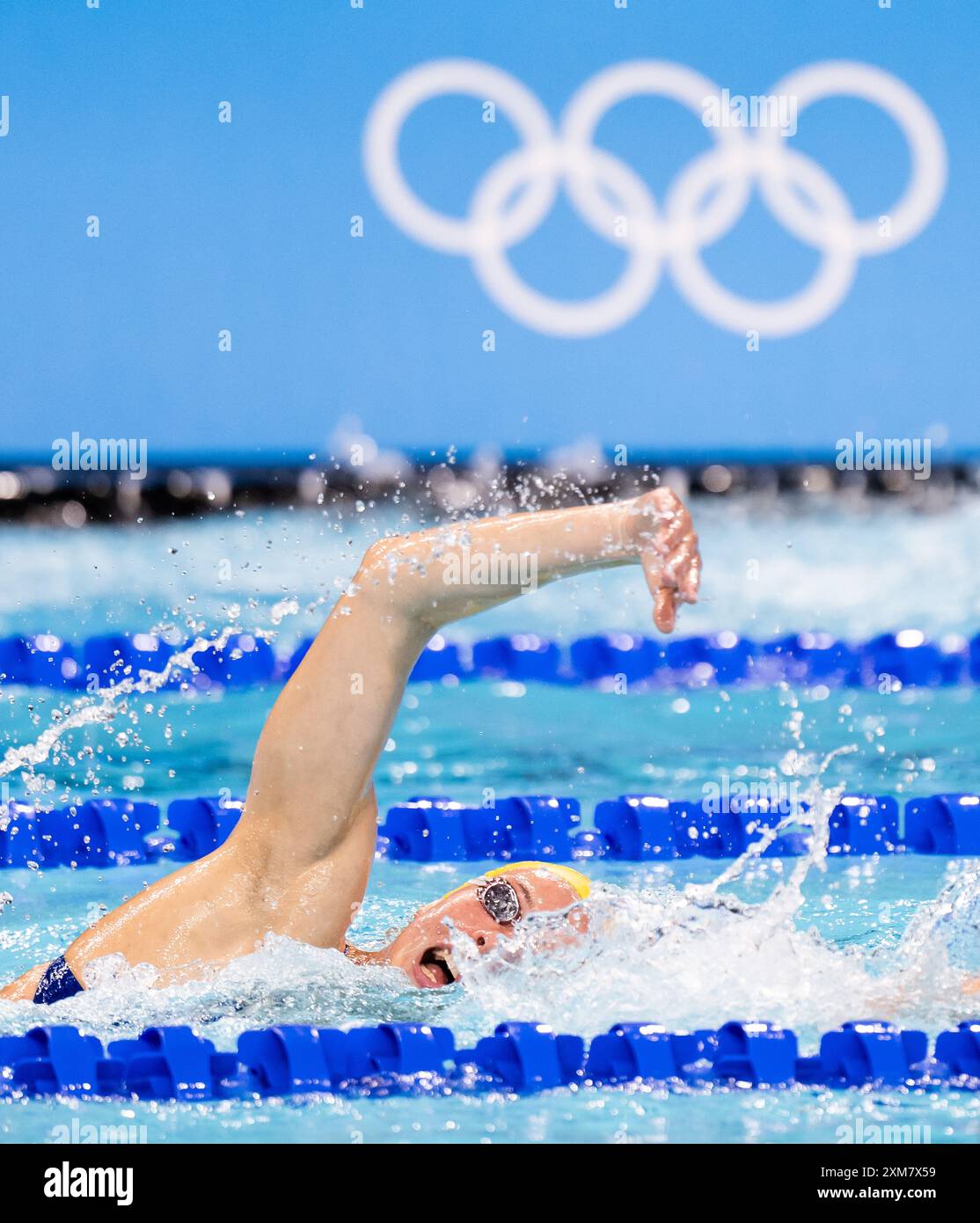 Louise Hansson of, Sweden. , . at a swimming training session during day 0 of the Paris 2024 ...