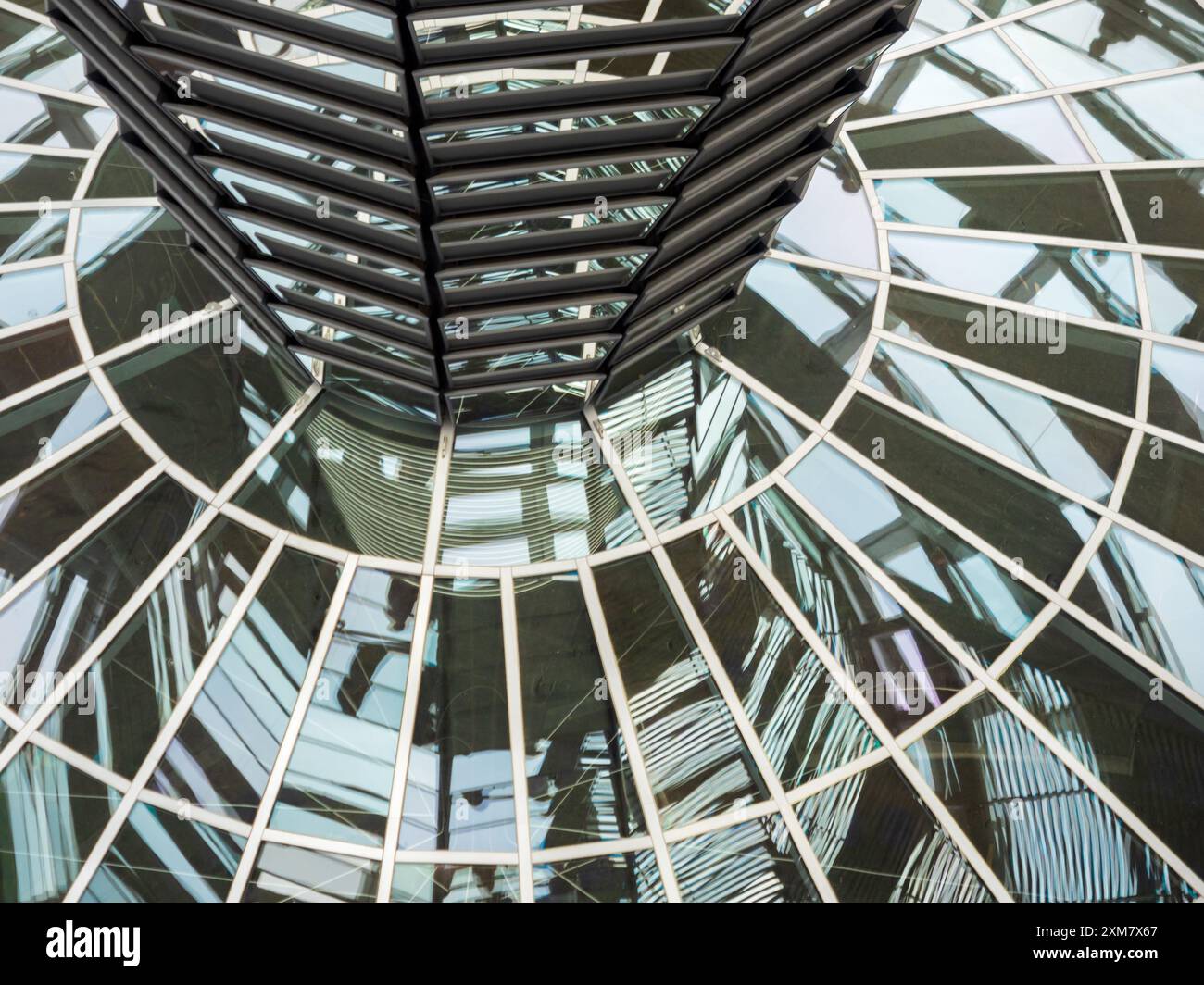 Berlin, Germany - May 2022: View of the Reichstag dome. The dome is a ...