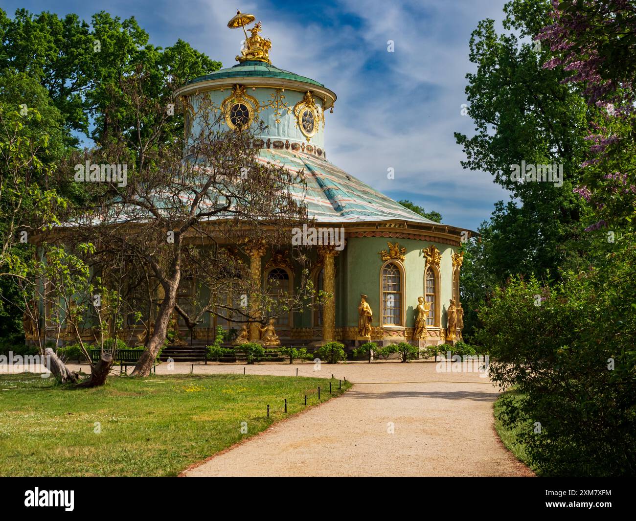 Potsdam, Brandenburg, Germany - May 2022: Chinese tea house with golden ...