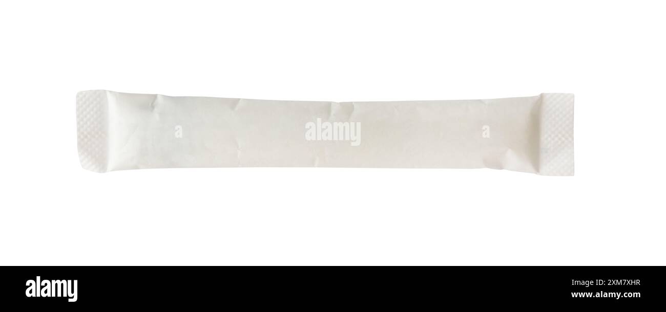 blank white stick sachet sugar package isolated on white background ...