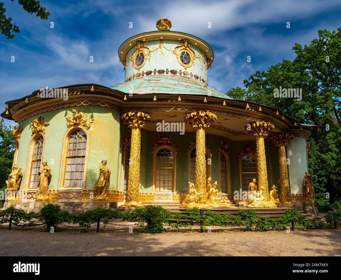 Potsdam, Brandenburg, Germany - May 2022: Chinese tea house with golden ...