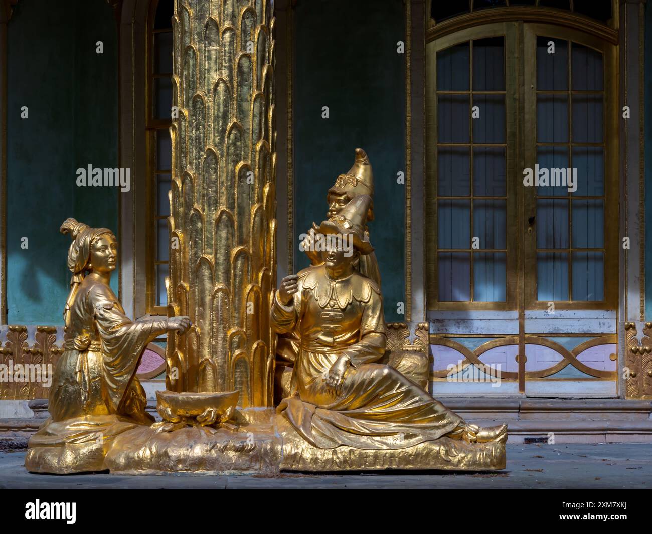 Potsdam, Brandenburg, Germany - May 2022: Chinese tea house with golden ...