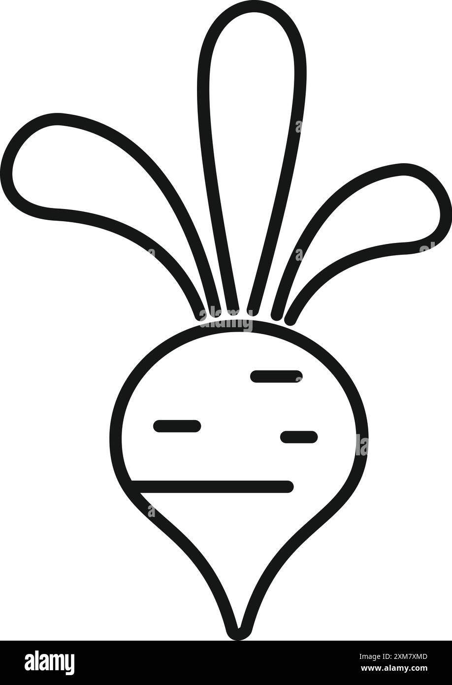 Simple and minimalist line art icon of a beetroot growing, perfect for ...