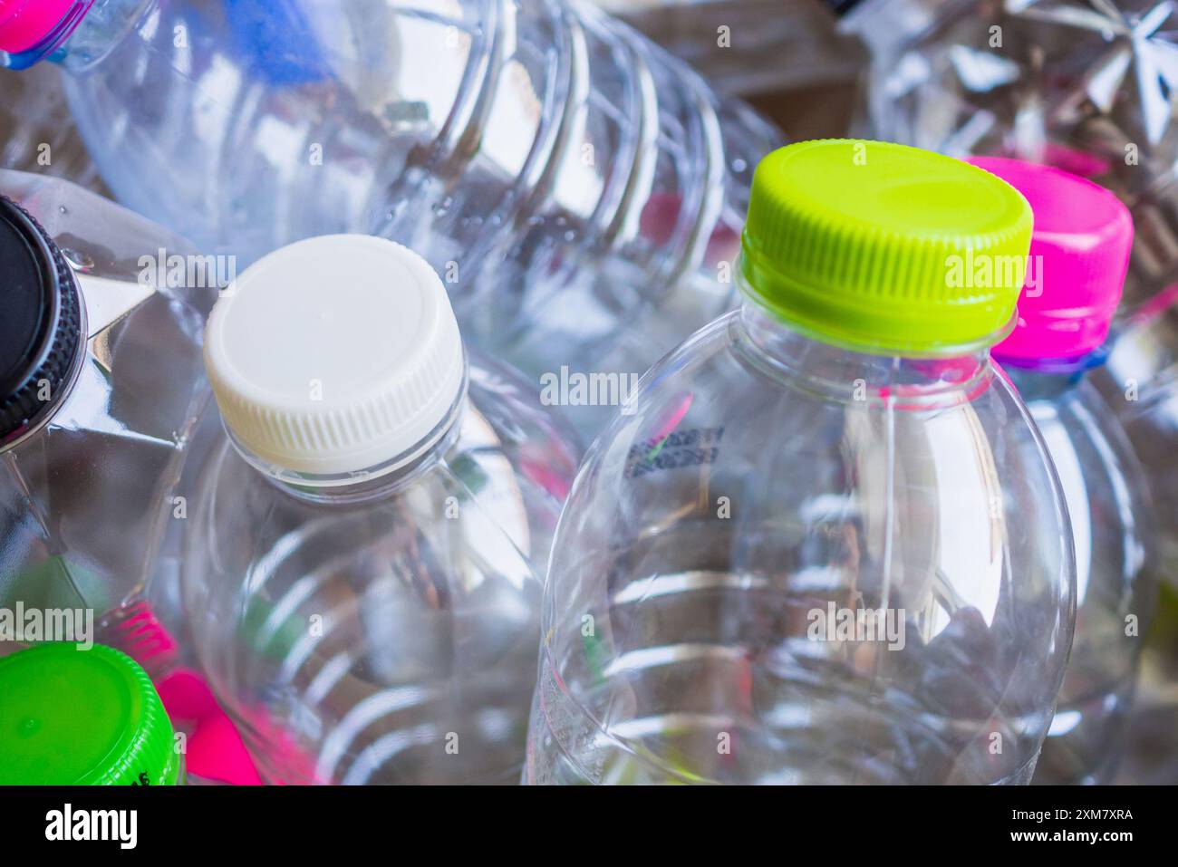 plastic bottles recycling background concept Stock Photo - Alamy