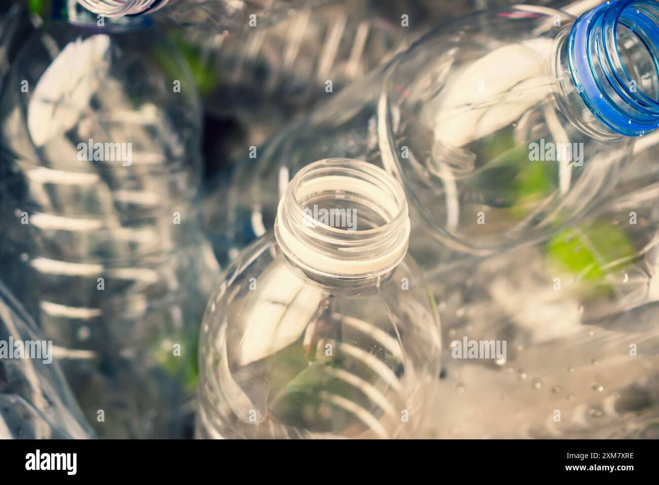 plastic bottles recycling background concept Stock Photo - Alamy