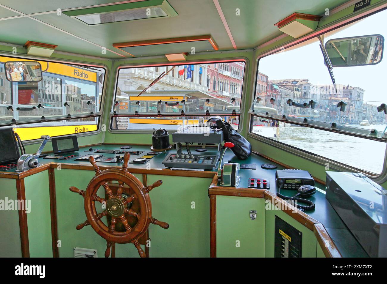Venice, Italy - July 08, 2013: Captains Cabin in ACTV Water Bus Ship ...