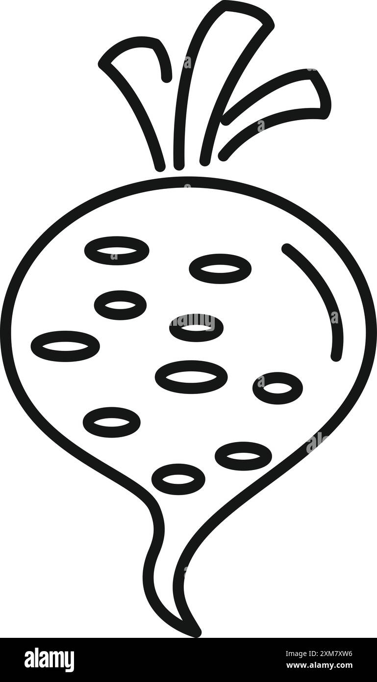 Simple beetroot icon with a bold outline, ideal for representing ...
