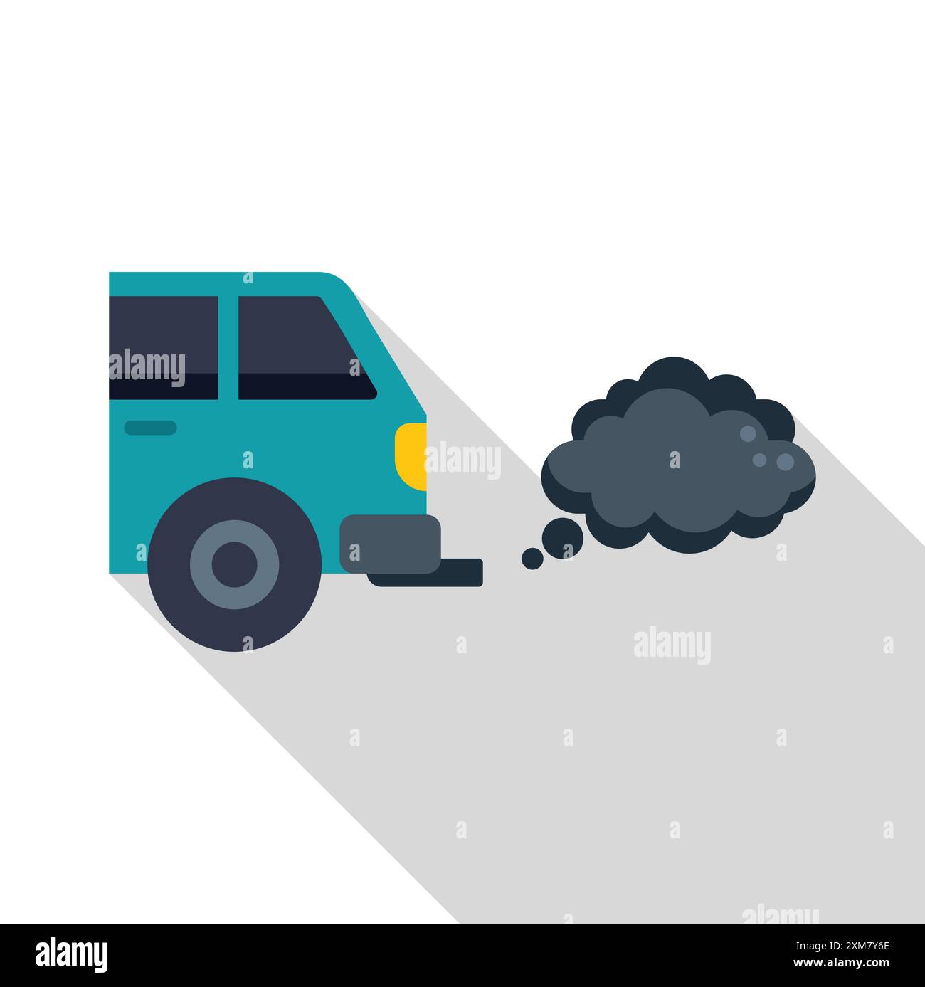 Illustration featuring a car emitting exhaust fumes, symbolizing air ...