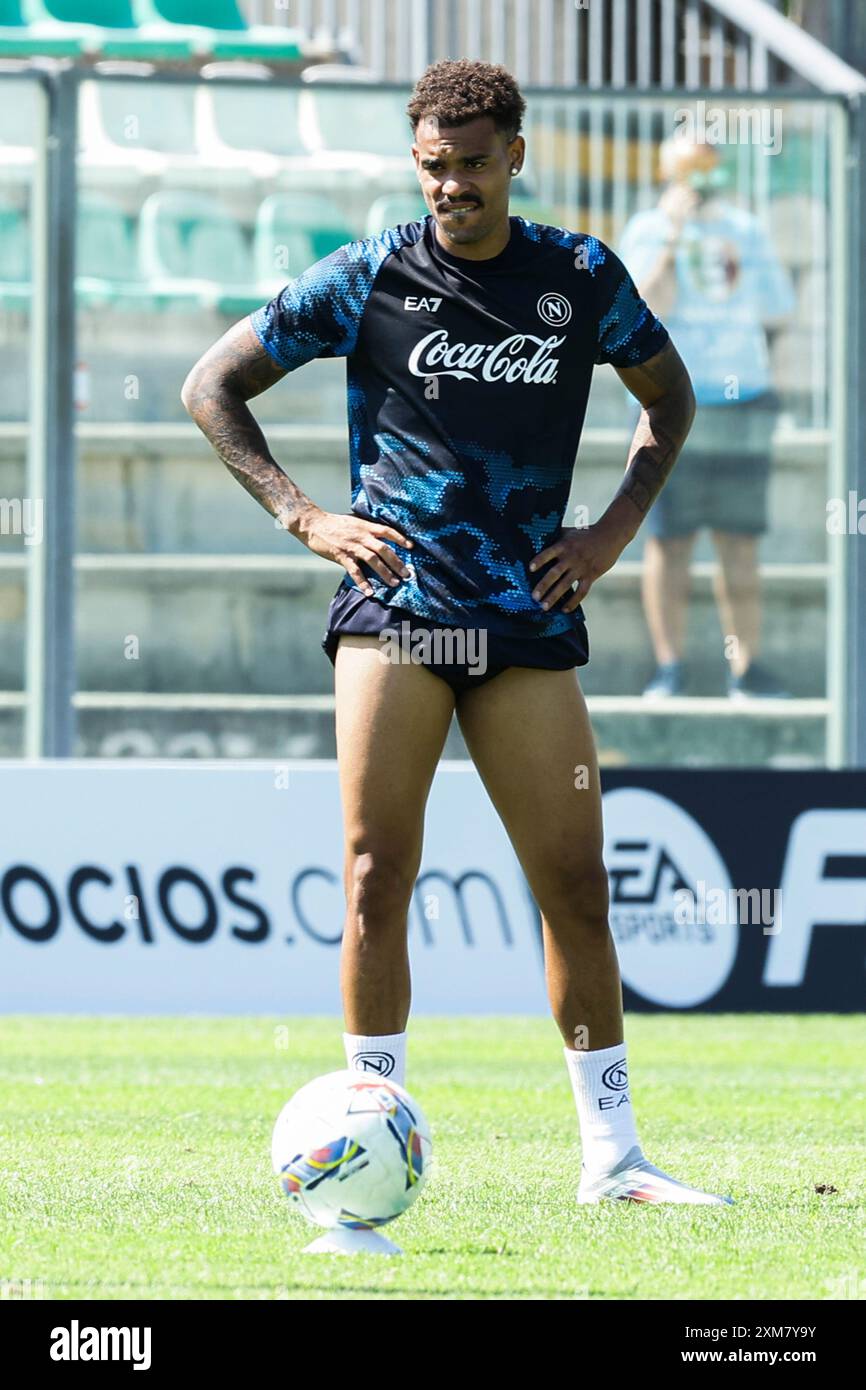 Napoli's Belgian forward Cyril Ngonge during SSC Napoli's 2024-25 ...