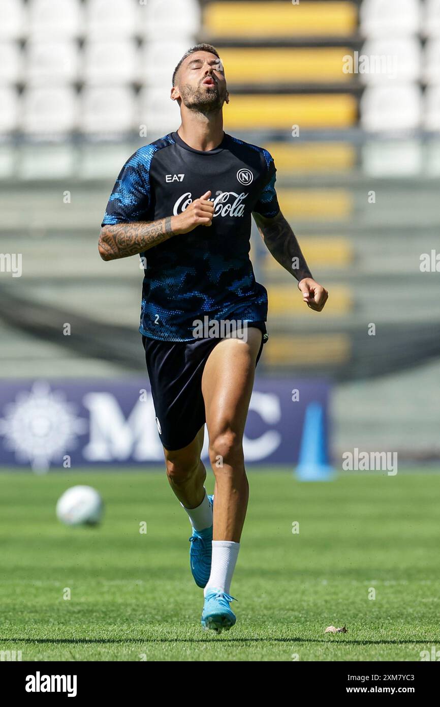 Napoli's Italian defender Leonardo Spinazzola during SSC Napoli's 2024 ...