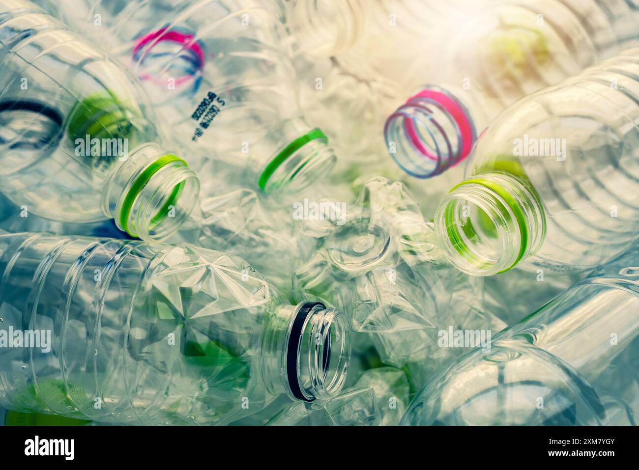 plastic bottles recycling background concept Stock Photo - Alamy